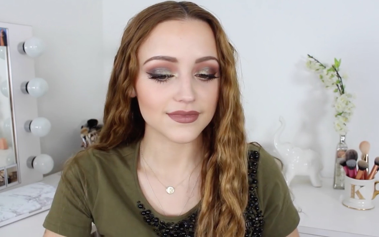 油管搬运 kathleenlights|绿色淡紫偏光眼妆教程(使用makeup geek偏光...