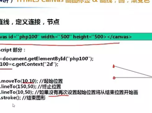 PHP100教程2012版:HTML5 Canvas 画图标签 & 画线,圆,渐变色(第24讲)