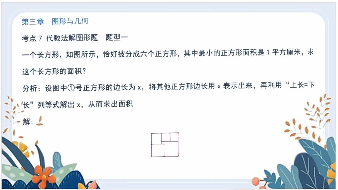 小考必胜:章节三图形与几何,考点7代数法解图形题型一
