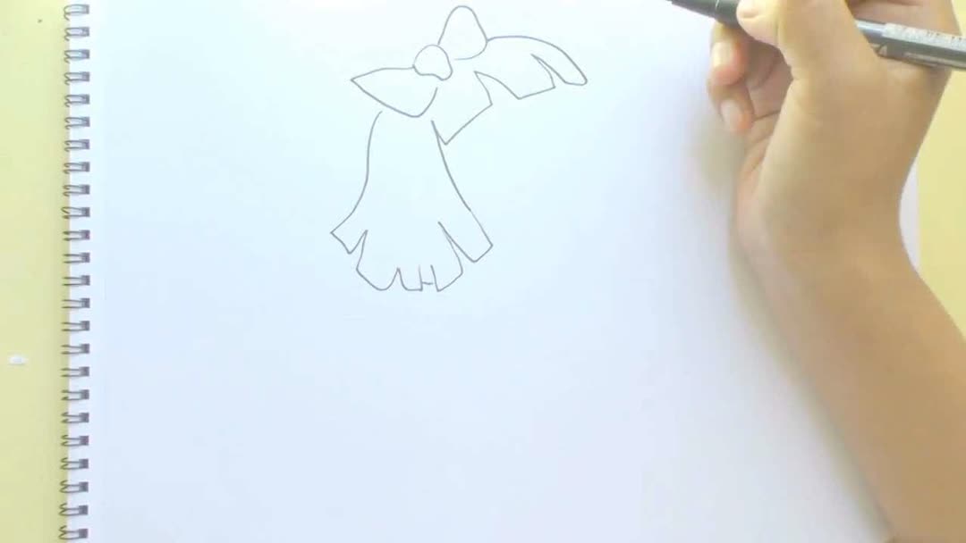 亲子绘画幼儿简笔画 画一个卡通跳舞的小女孩并填色