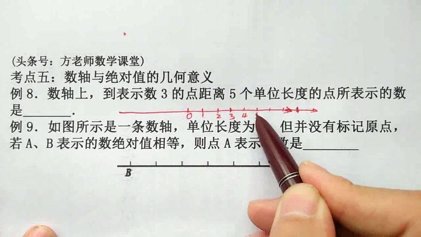 数学7上:数轴与绝对值的几何意义,如图求点A表示的数是多少?