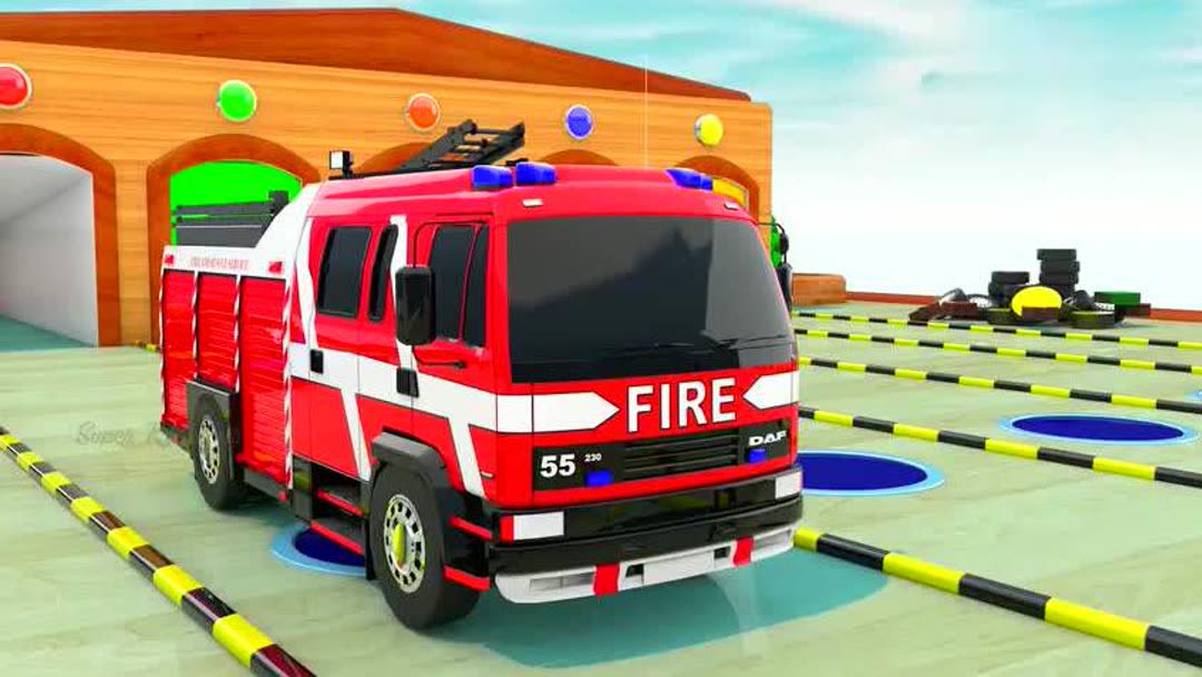 亲子早教益智动画 3D动漫车轮胎换成几何形状的轮子好有趣呢