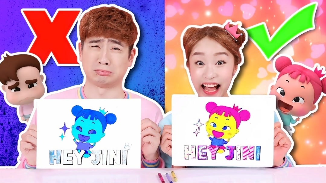 嘿基尼:和基尼一起用蜡笔画基尼基尼公仔,和姜一公仔!