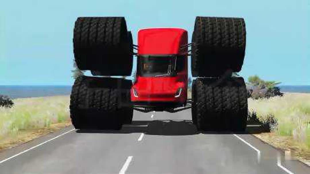 司机无视钉刺带拦截 强行闯关翻滚好几圈 拟真车祸模拟