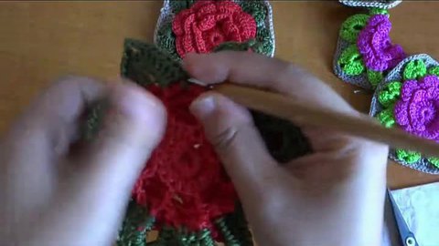 钩针编织花样 钩花教学 12片牡丹花包的补充部分