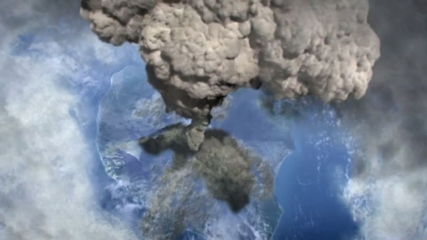 地壳运动带来的又一大灾难就是火山爆发,大量的岩浆,火山灰2-6