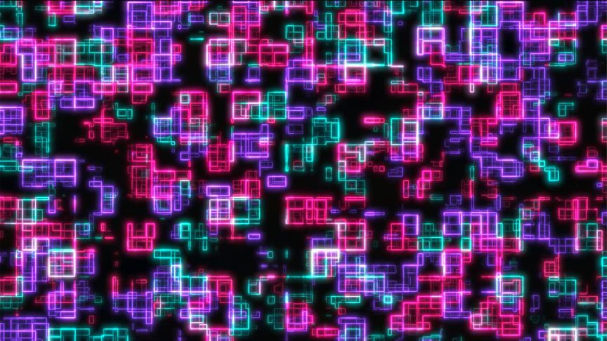 【Ae特效教程】酷炫彩色科技网格效果 背景素材