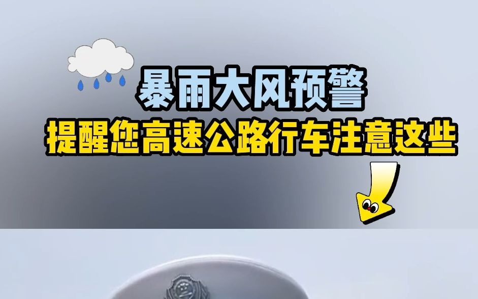 暴雨大风预警 提醒您高速公路行车注意这些#出行#注意安全#天气