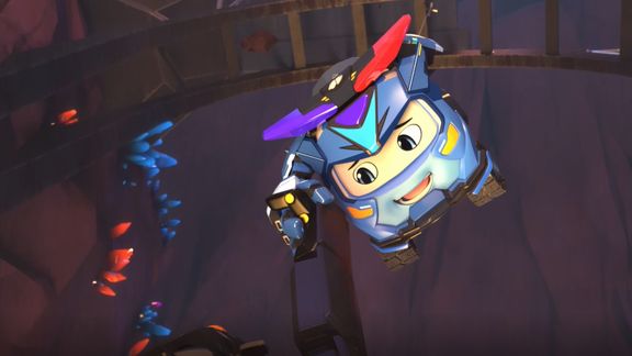 警车联盟:小治很勇敢,爸爸差点掉到岩浆下面,还好小治及时勾住