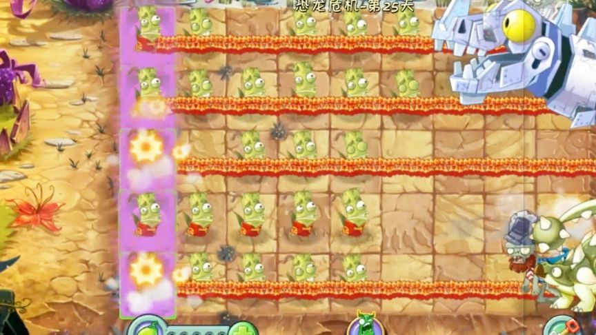 植物大战僵尸:用5阶竹员外的鞭炮炸弹炸boss,伤害爆炸!