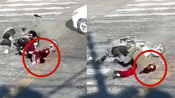 看着都疼!监拍:电动车遭汽车撞飞瞬间 4岁孩子头部着地受伤!