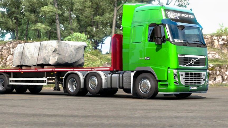 欧洲卡车模拟2:百万沃尔沃牵引车运输15吨巨石,驾驶技术杠杠的