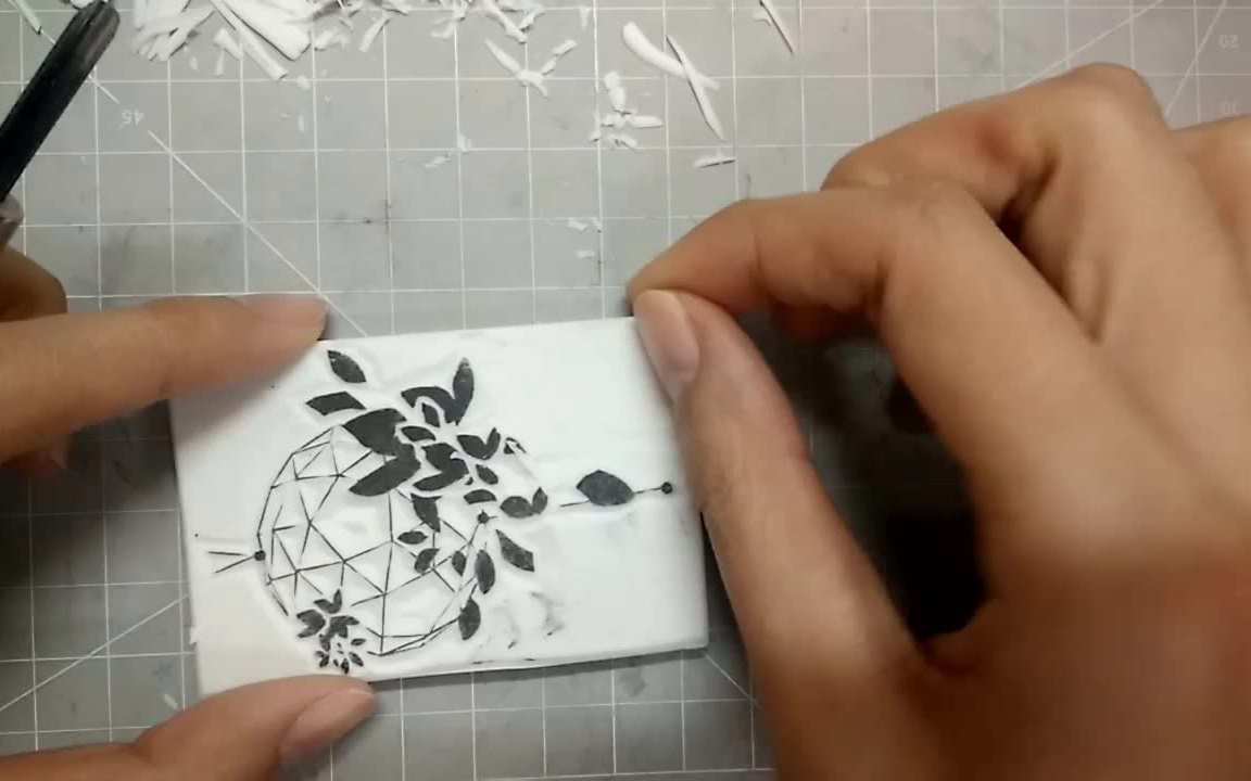 【橡皮章平留白】分解教程1-丸刀的用法