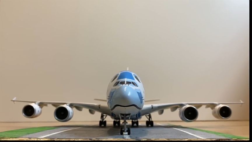 1比144比例的空客A380飞机模型,真漂亮