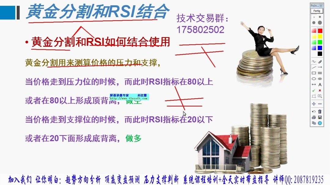 黄金分割与RSI结合使用 趋势买卖点确认 K线指标实战技巧 压力支