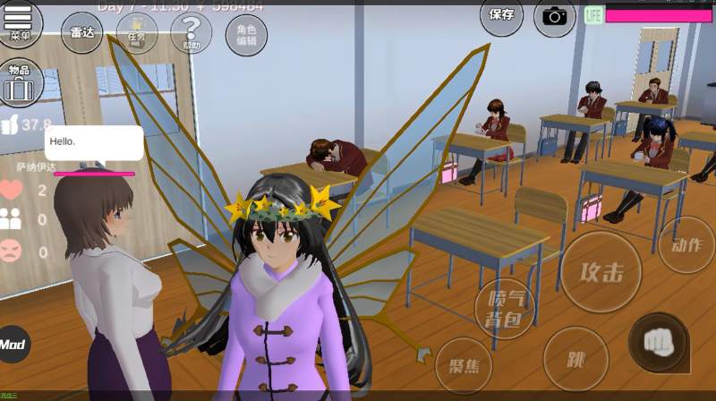 樱花校园模拟器:这个老师讲课太无聊了吧,学生们都在玩手机睡觉