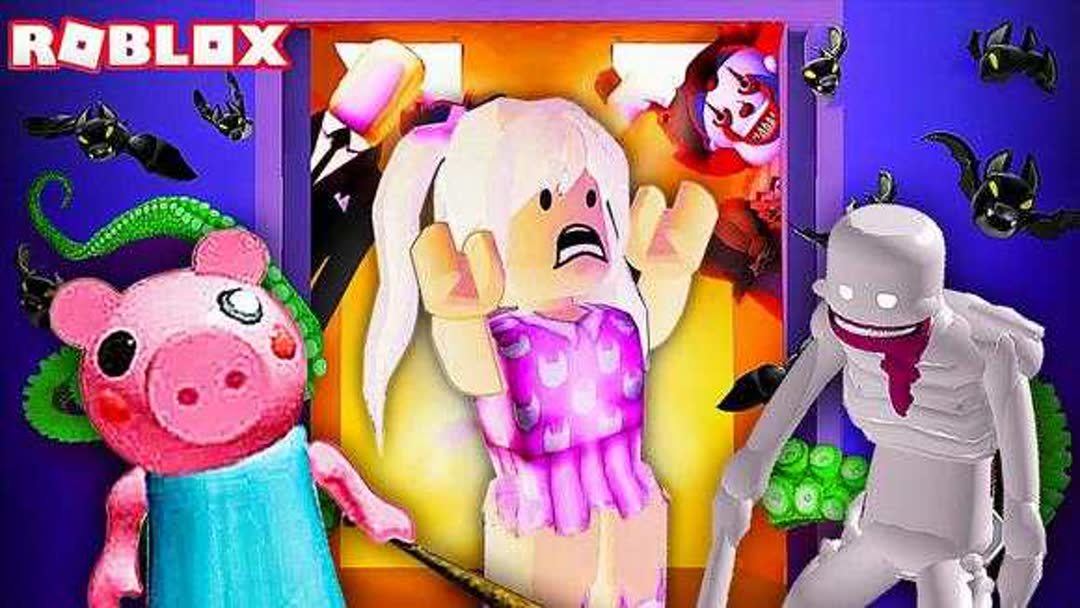 Roblox荒谬的电梯 scp096和佩奇跑出了实验室追我们!小熙屌德斯