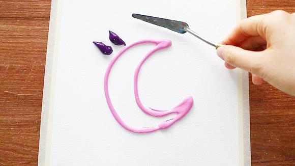 用丙烯颜料和简单工具,画漂亮的日出美景,创意绘画教程