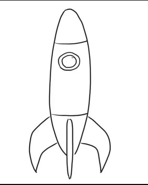 简单的火箭儿童亲子简笔画