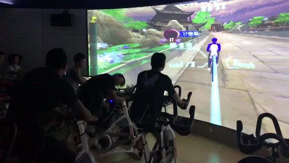 踏行——3D智能网络动感单车房,竞速模式请看效果