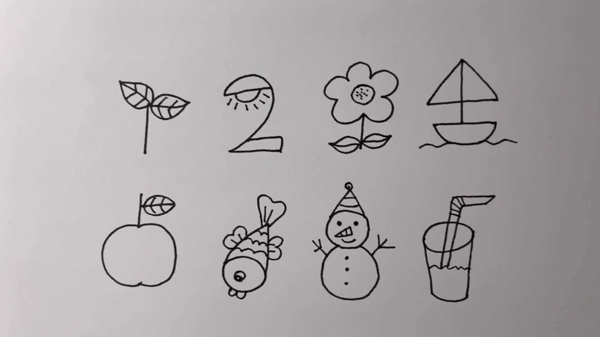 用数字画创意画,亲子简笔画教学!