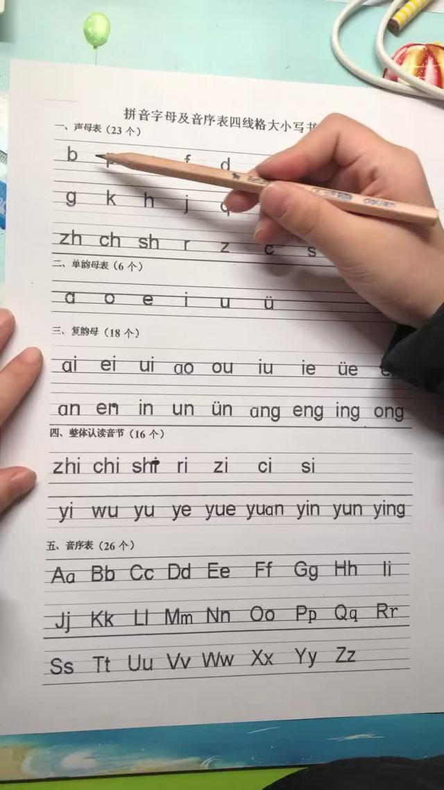 #一年级语文 这两天问得最多的拼音字母及音序表大小写四线格的规范...