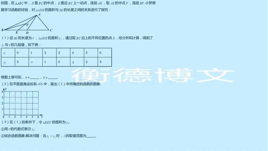 初二数学难点:动点与面积结合问题