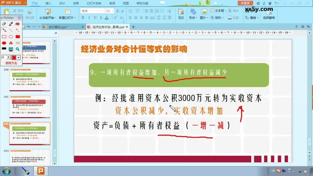 会计视频教程13第十三讲 经济业务对会计等式的影响