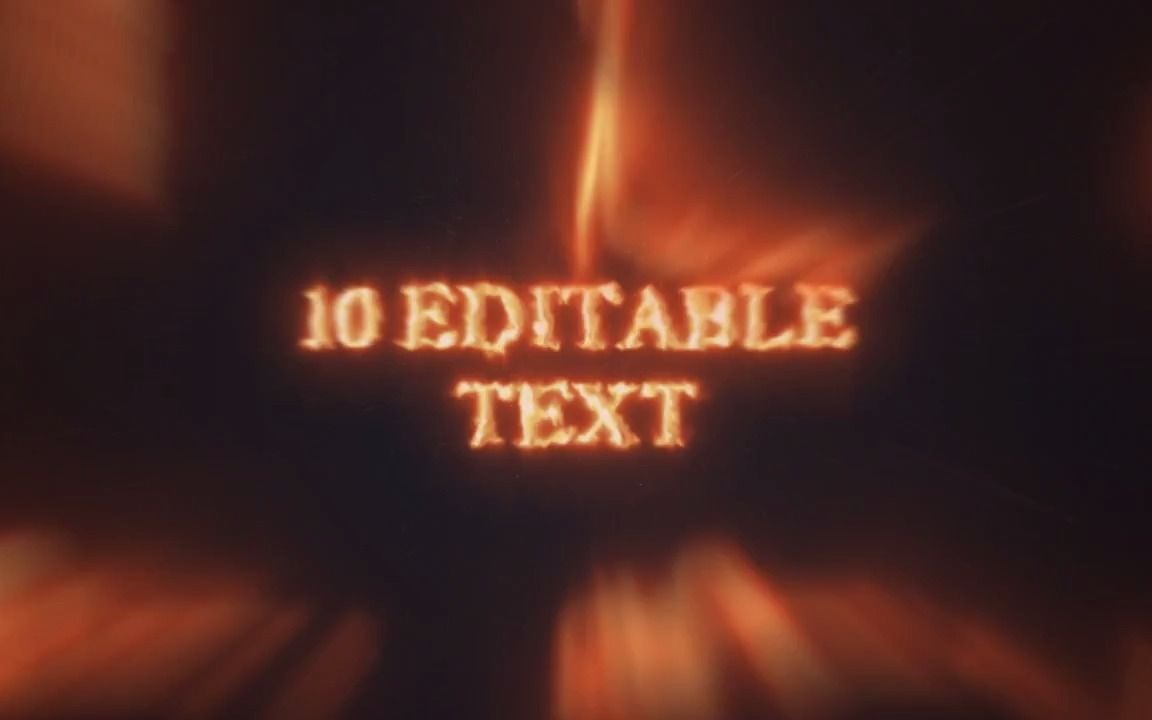 燃烧效果电影文字开场白AE模板