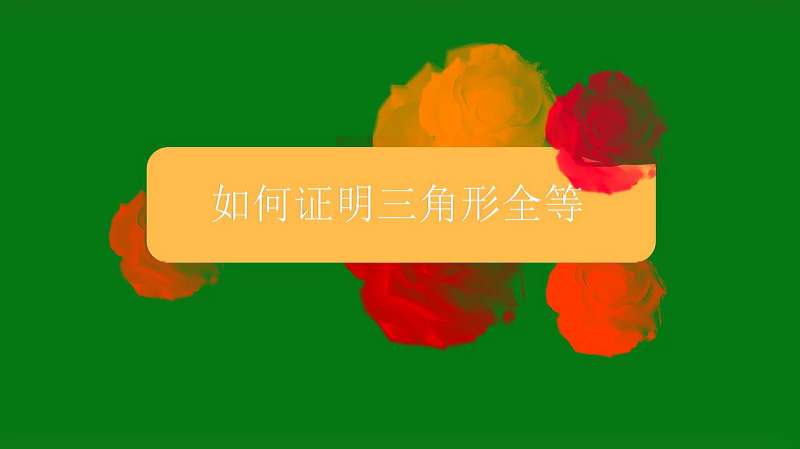 如何证明三角形全等
