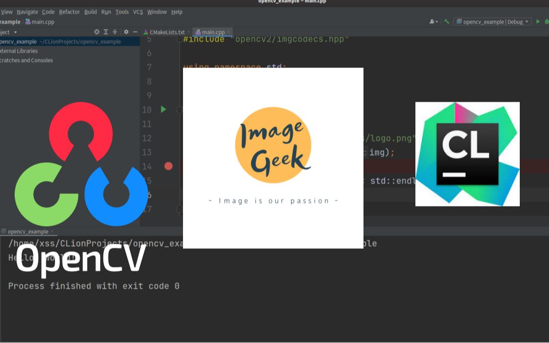 使用Clion调用原汁原味的OpenCV的C++版本