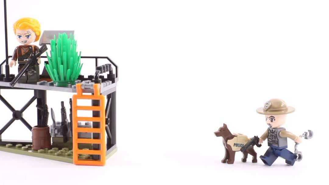 启蒙积木玩具:警察系列鱼鹰出动