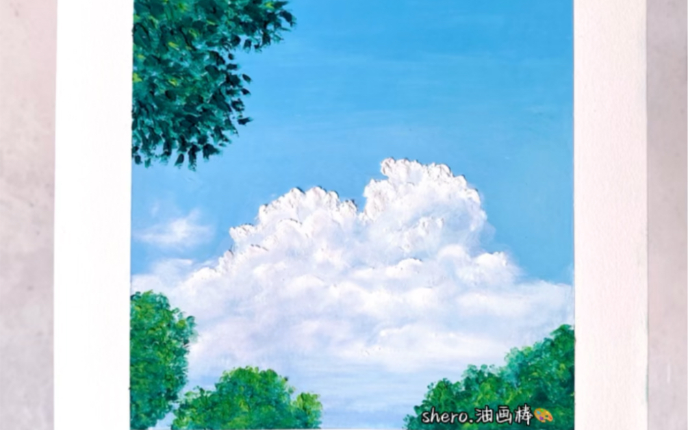 油画棒|夏天的风|绘画过程