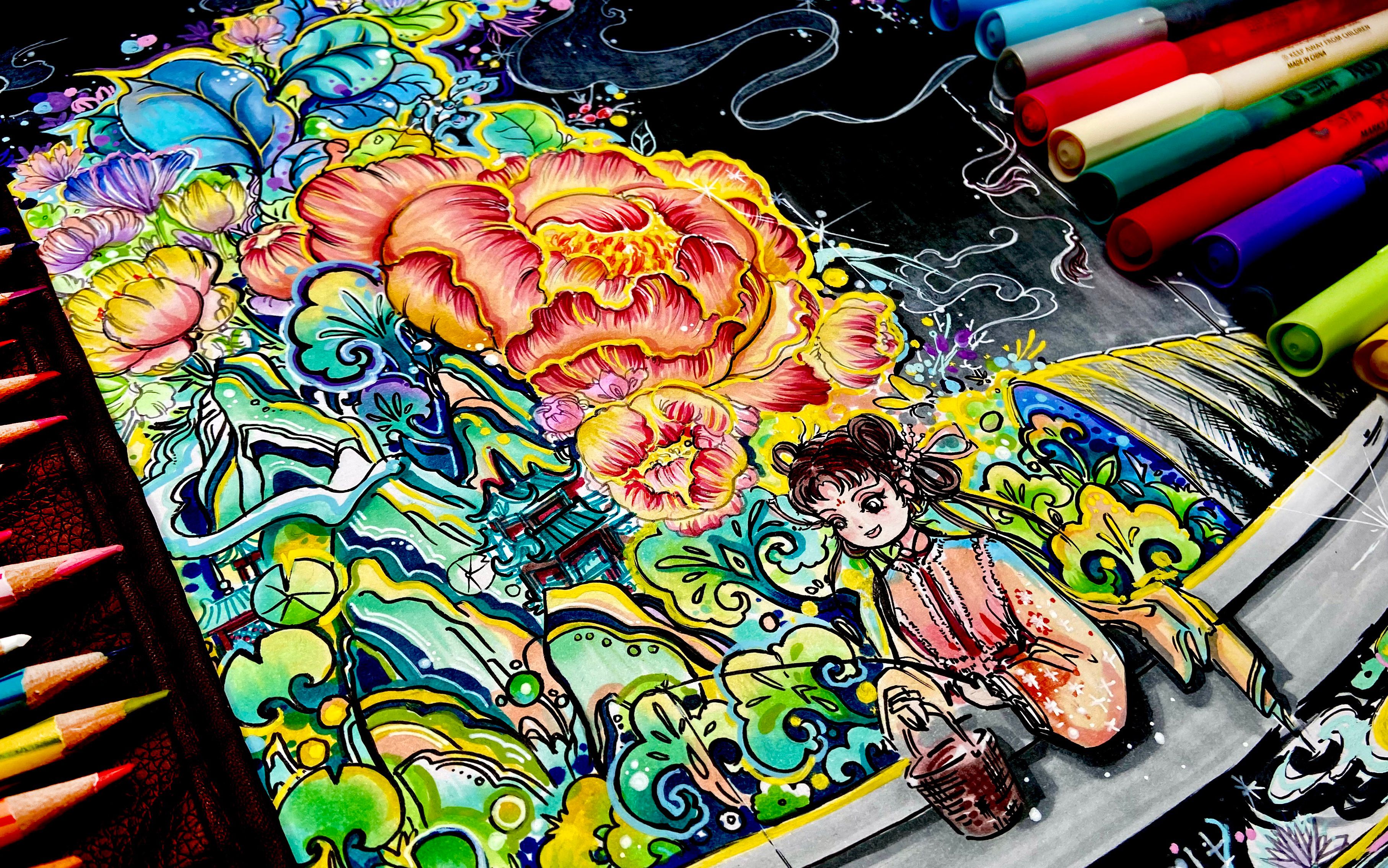 凡是绘原创 视觉传达考研手绘快题 花卉植物教程《花卉·花团锦簇》...