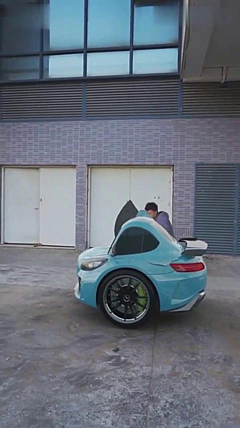 动画:两个轮子的汽车你见过没?