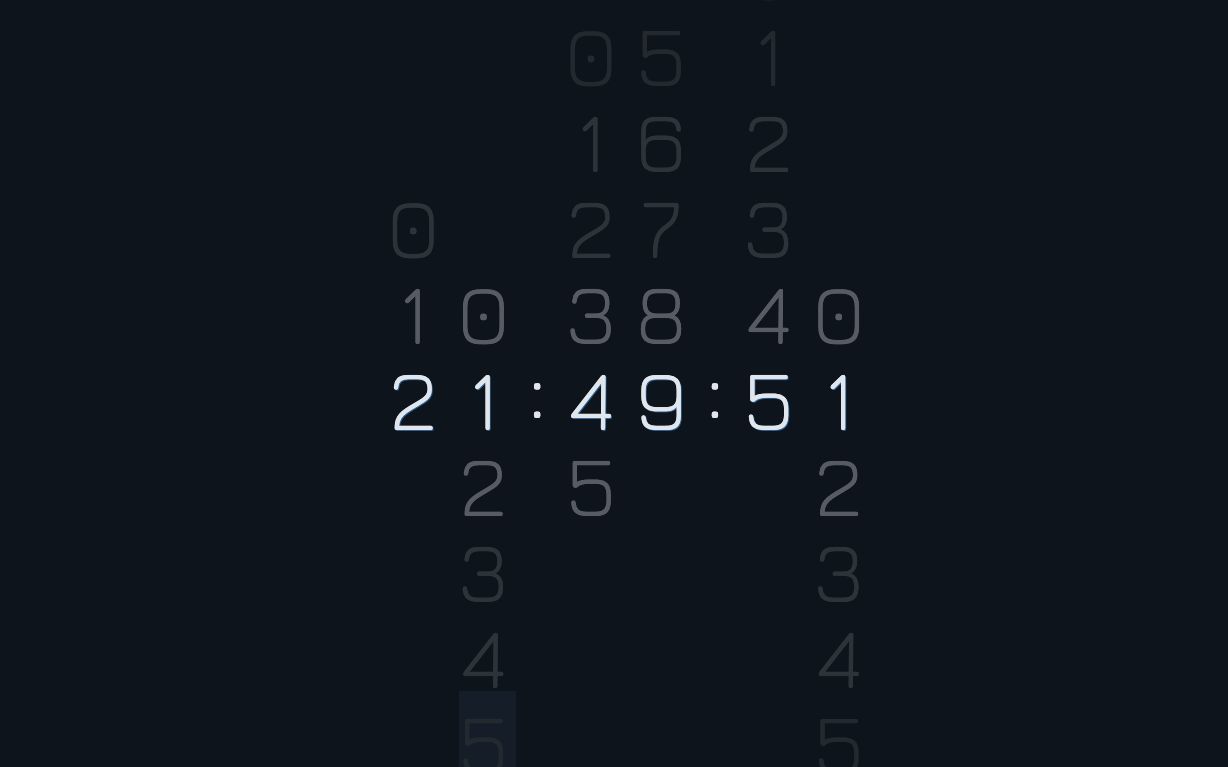 005HTML5+CSS3+JS小实例:上下滚动的数字时钟
