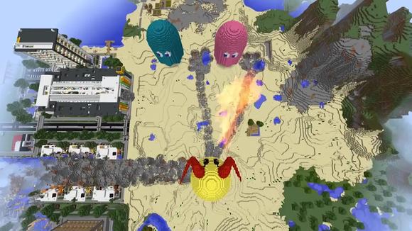 我的世界游戏动画:皮卡丘控制精灵打吃豆球