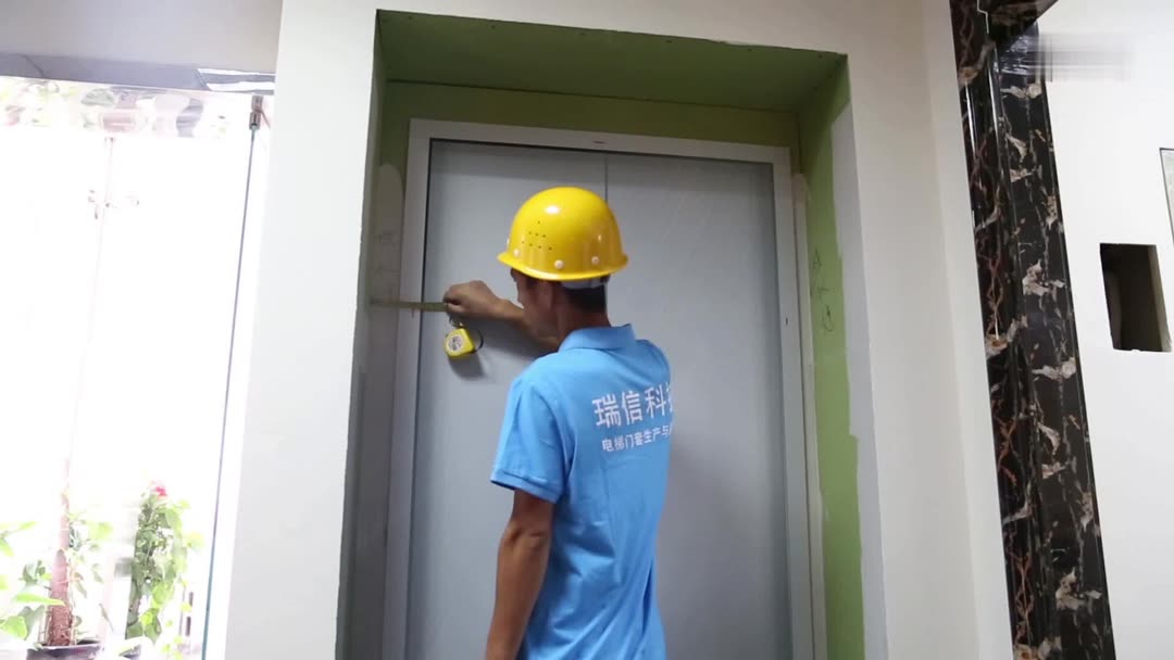 烟台瑞信科技电梯门套安装视频