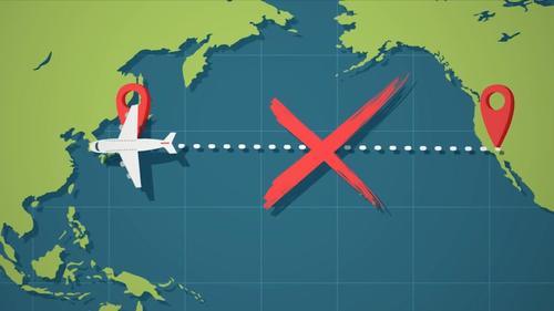 为什么飞机不能横跨太平洋?动画展示飞行路线,看飞行过程就知道