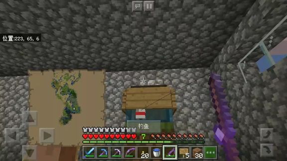 我的世界单人生存第16期:手机版全自动钓鱼机,长按屏幕即可