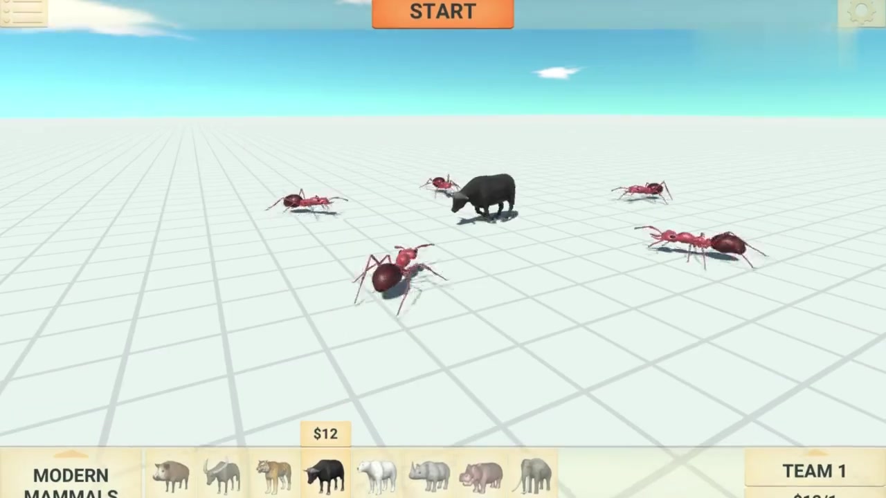 「动物全面模拟器」5个蚂蚁和所有小兵来一下