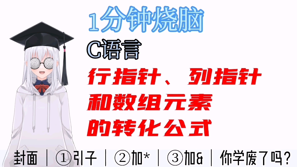 1分钟烧脑:C语言-行指针、列指针和数组元素的转化公式!
