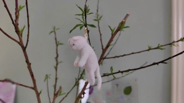 又到了掉毛季,攒下来的猫毛做了只小猫咪!