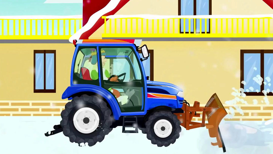 皮小牛工程车 第1集 开推土机去铲雪