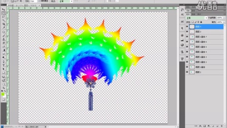 Photoshop制作折扇子