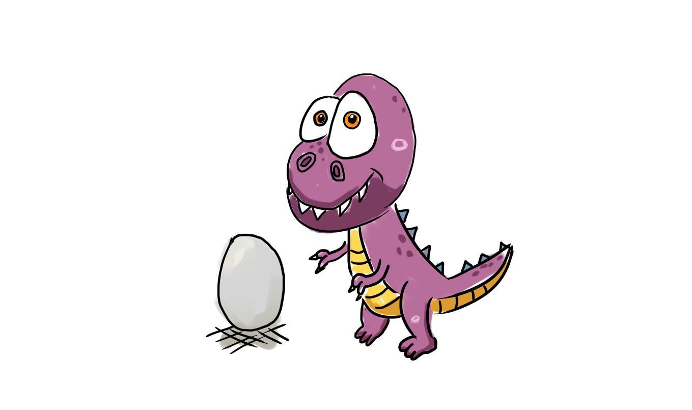 教小朋友画一只恐龙世界的偷蛋龙 儿童组装恐龙简笔画教程