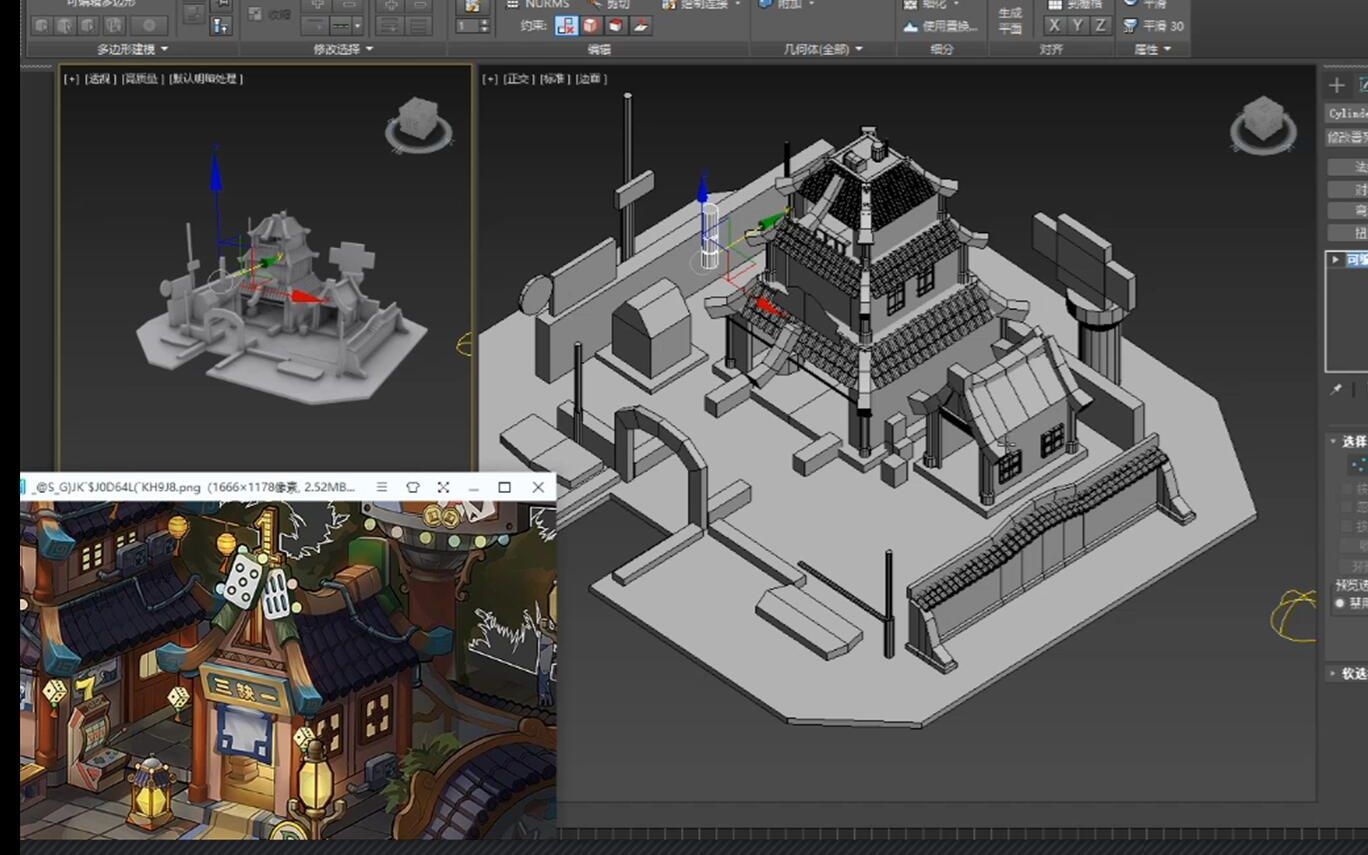 【3DMAX建模】古建筑场景建模“宫殿”模型全流程制作讲解