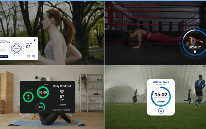 AE模板-心率检测锻炼倒计时计时器时间记录卡路里燃烧