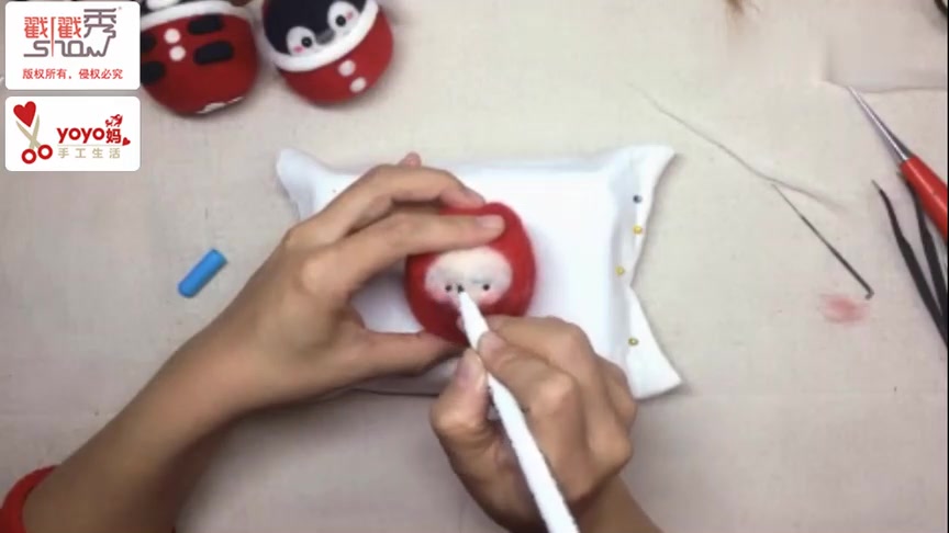 羊毛毡手工DIY视频——圣诞老人