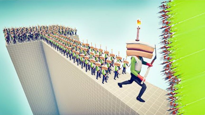 全面战争模拟器:奇葩模组,100个派对蛋糕VS所有神之兵种!